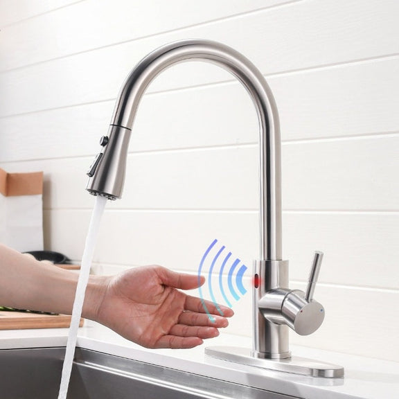 Motion Activated Kitchen Faucet with Smart Sensor, Pull Down Sprayer ...