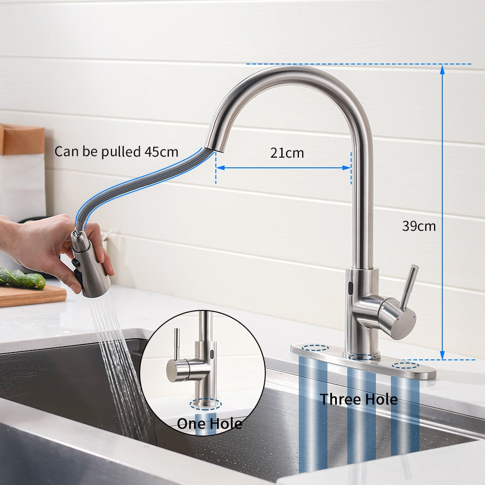 Motion Activated Kitchen Faucet with Smart Sensor, Pull Down Sprayer ...